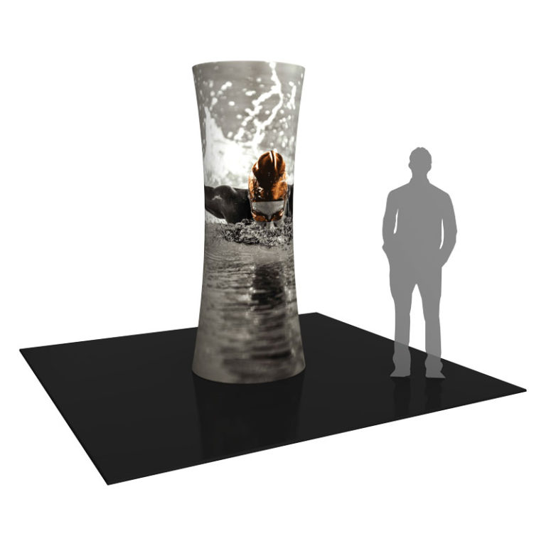 Cylinder Shaped Fabric Display Towers | ACI Design