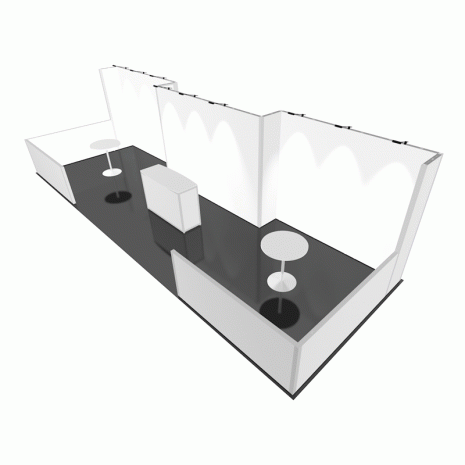 Custom Exhibit Rental 01: 30 Foot Inline Exhibit Back Wall | ACI Design